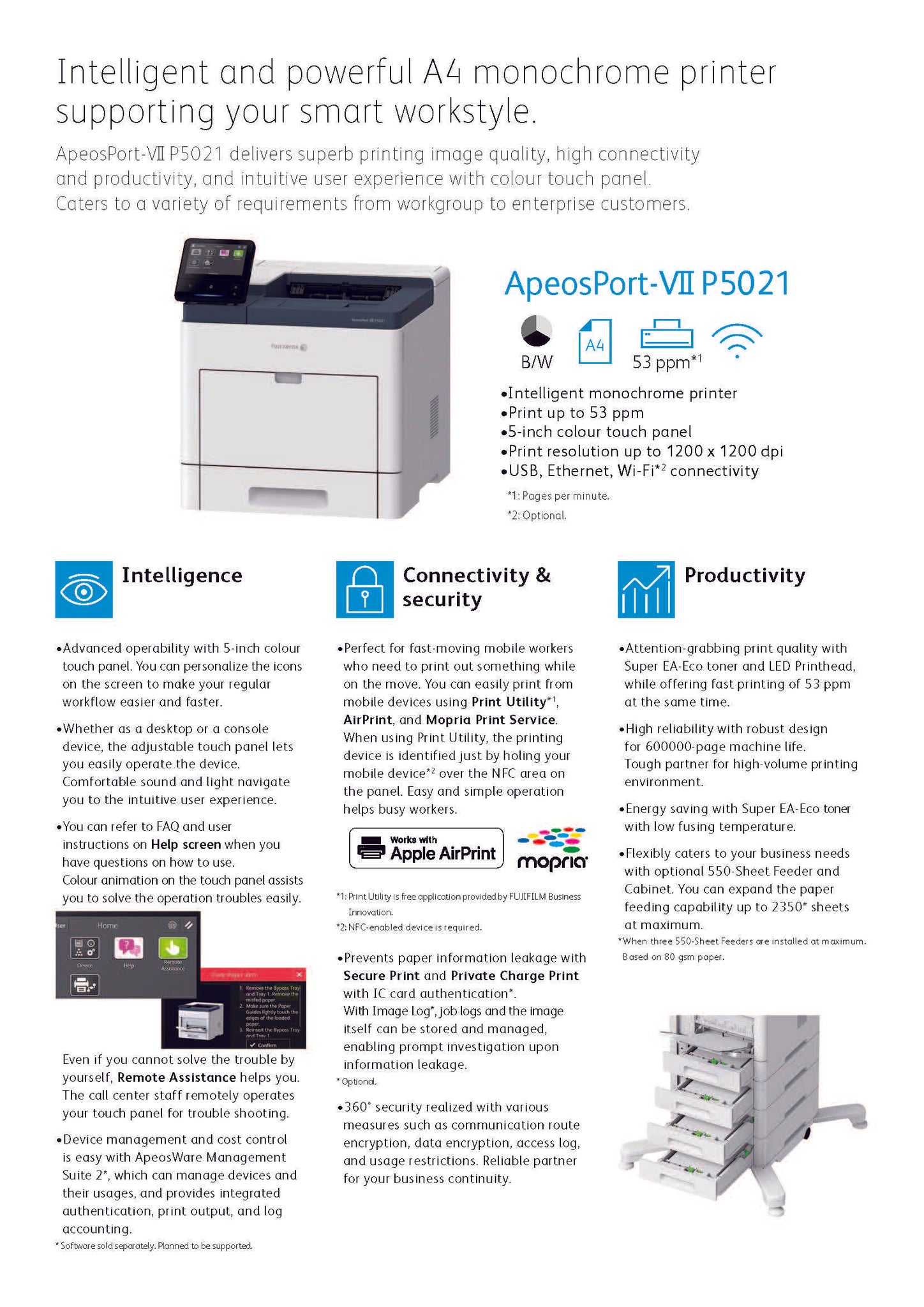 FujiFilm ApeosPort-VII 5021 A4 Monochrome Printer 53ppm. 3 years on-si – Apac System Pte Ltd